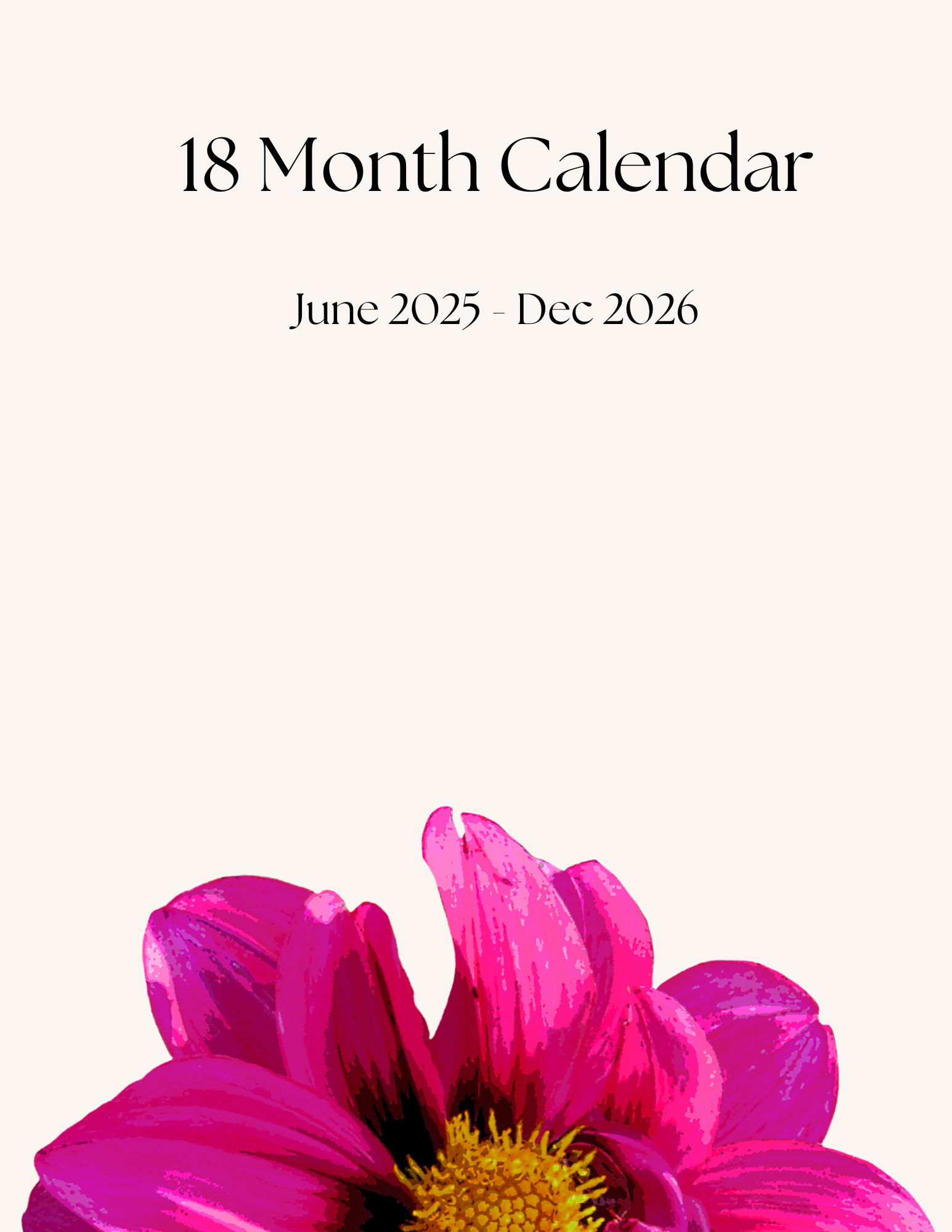 18-Month Calendar 2025-2026